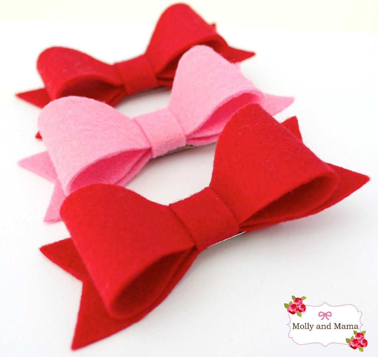Pretty Felt Bows for Christmas - Molly and Mama
