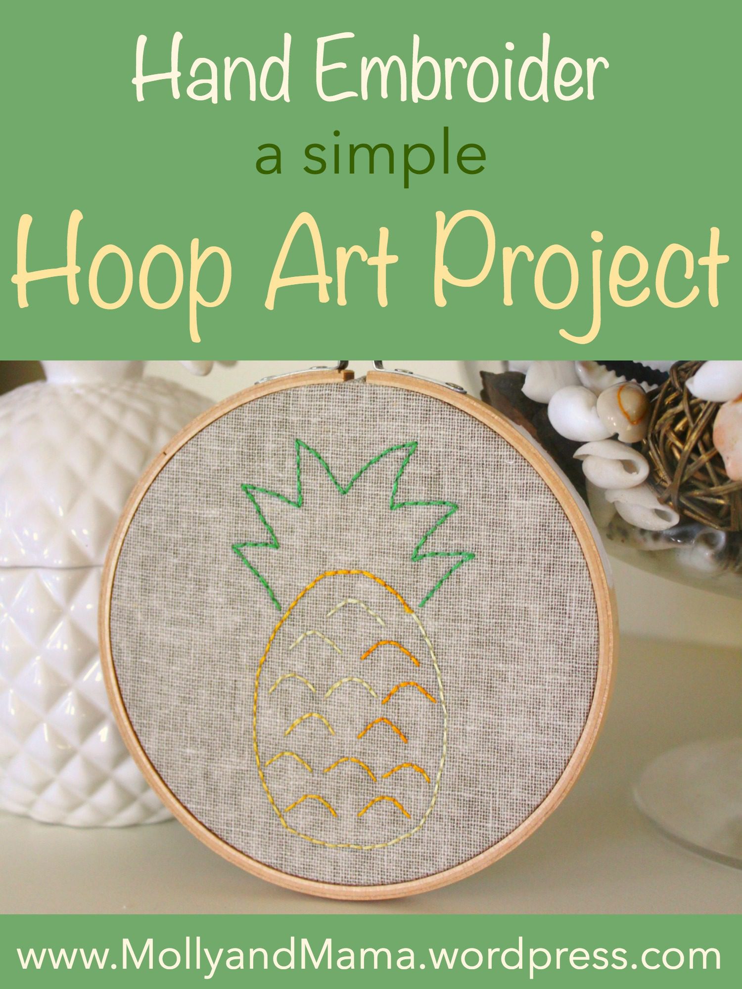 Hand Embroider a Simple Hoop Art Project - Molly and Mama